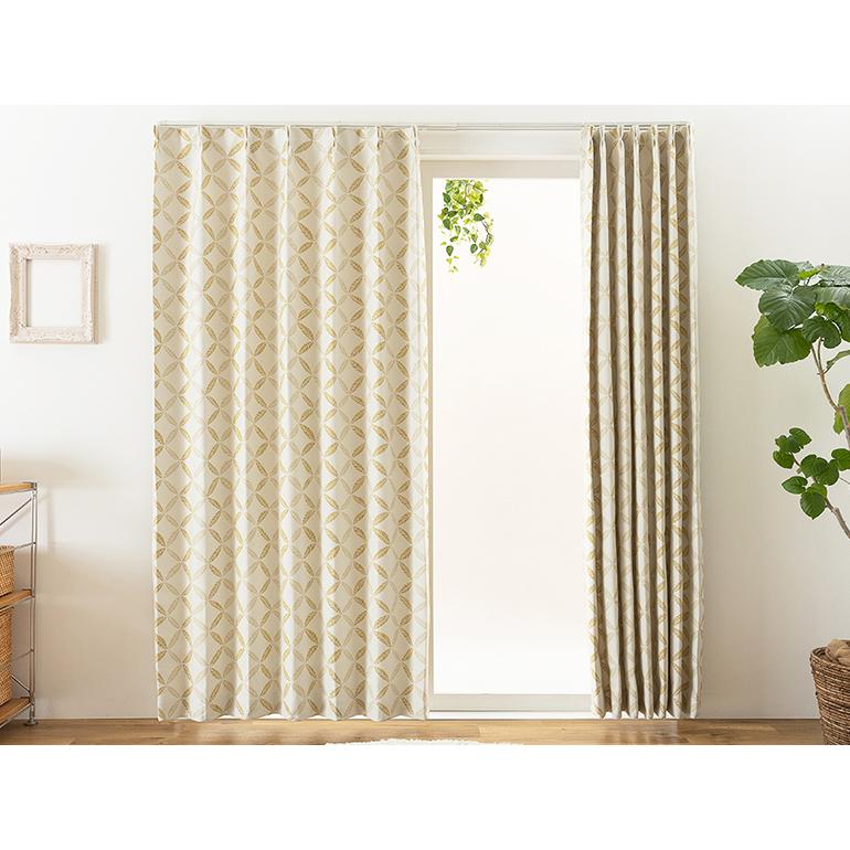 遮光カーテン オーダーカーテン／生地サンプル／リーフモチーフを規則的に並べた3級遮光カーテン HYGGE「フォーリエ」 : オーダーカーテン aiika - 通販 - Yahoo!ショッピング