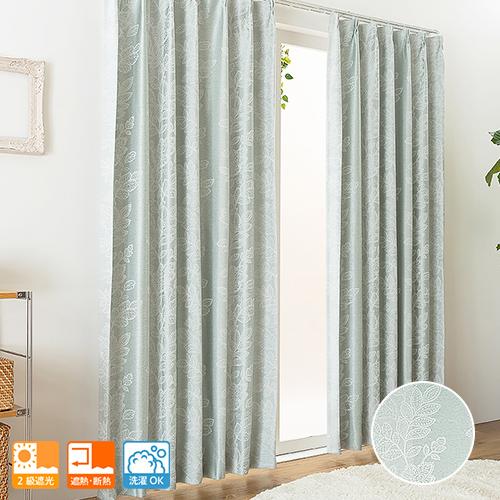 遮光カーテン オーダーカーテン／大人かわいいリーフ柄ジャガード2級遮光カーテン Fiore「ローク」 : オーダーカーテン aiika - 通販 - Yahoo!ショッピング