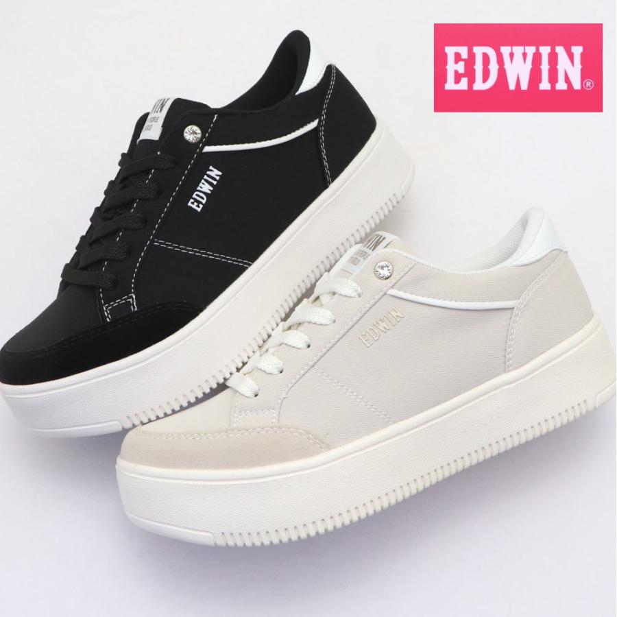 EDWIN レディース スニーカー 厚底 エドウィン 軽量 ホワイトソール カジュアル No.4325 : 靴のAIKA - 通販 - Yahoo!ショッピング