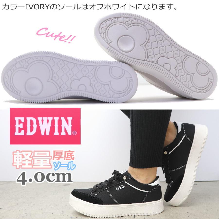 EDWIN レディース スニーカー 厚底 エドウィン 軽量 ホワイトソール カジュアル No.4325 : 靴のAIKA - 通販 - Yahoo!ショッピング