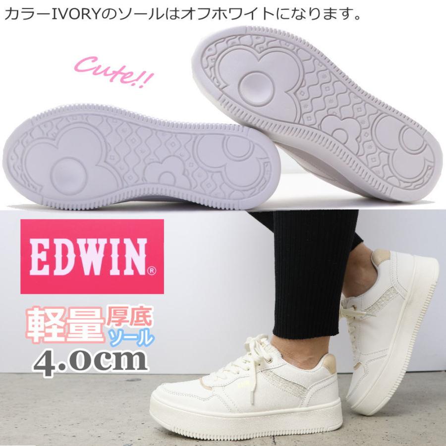EDWIN レディース スニーカー 厚底 エドウィン 軽量 ホワイトソール カジュアル No.4326 : 靴のAIKA - 通販 - Yahoo!ショッピング