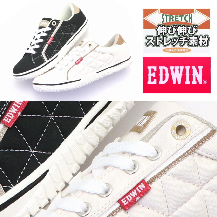 EDWIN レディース スニーカー エドウィン キルティング ローカット カジュアルシューズ 軽量 No.4643 : 靴のAIKA - 通販 - Yahoo!ショッピング