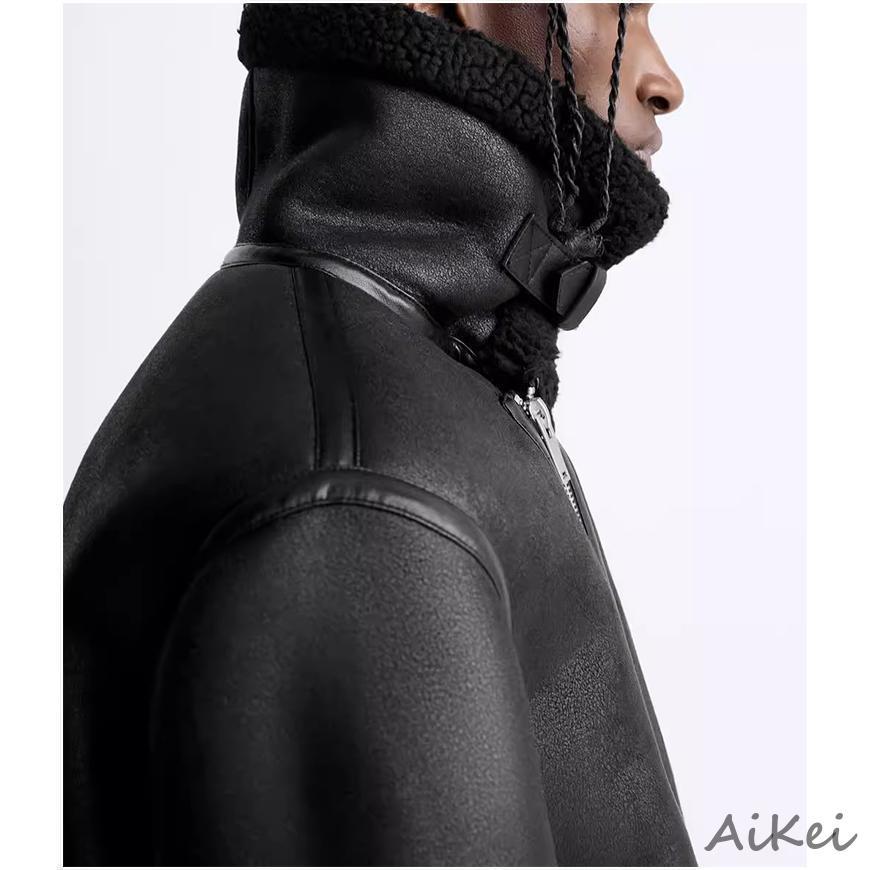 ムートンジャケット メンズ ボアジャケット ブルゾン ボア あったか