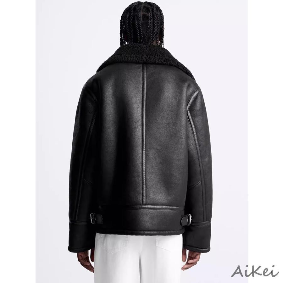 ムートンジャケット メンズ ボアジャケット ブルゾン ボア あったか