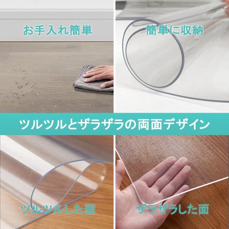 冷蔵庫マット 透明 拭ける キッチンマット 厚さ2mm 70*75cm 2点 DEWEL 床保護シート PVCマット キズ防止 凹み防止 滑り止め 床暖房 椅子 ターブル 家具 : 愛喜 ...