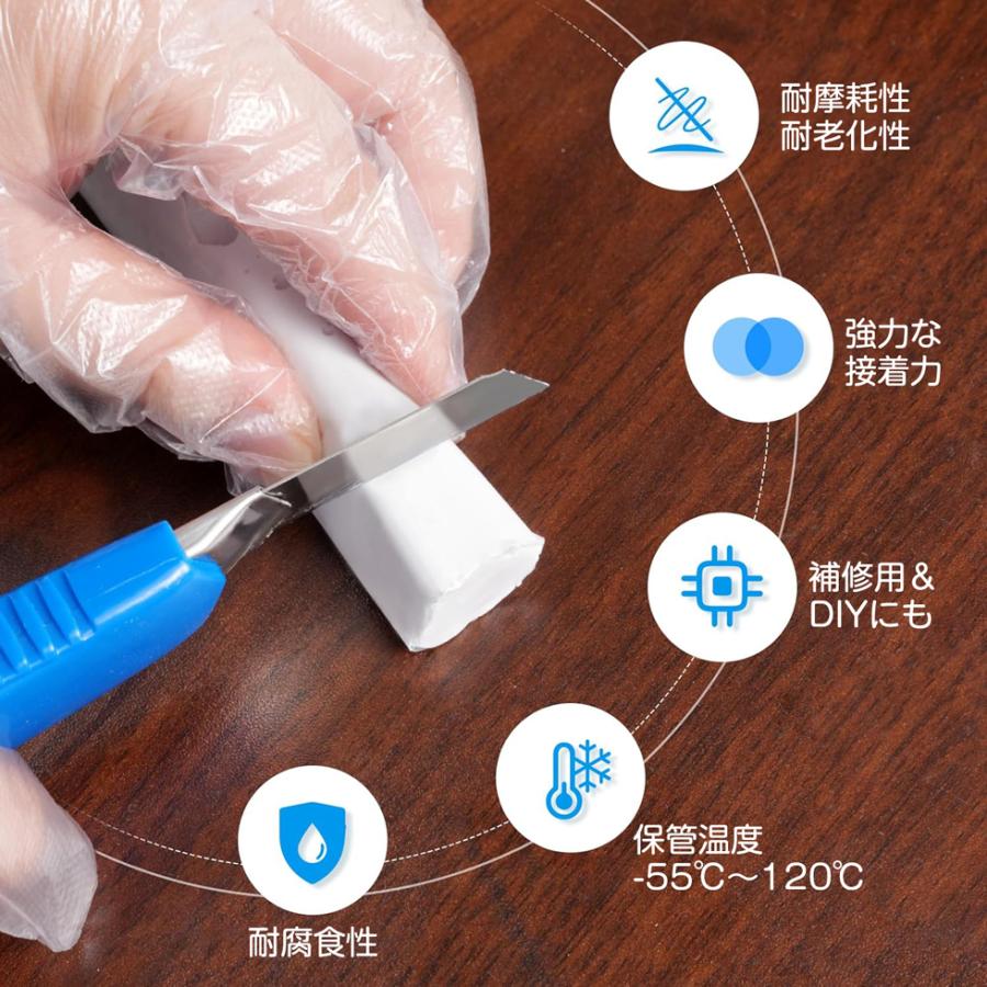 エポキシ樹脂パテ 切削性 パワーパテ補修 1本入り DEWEL 模型に使えるパテ 穴あけ加工可 カット可 研磨対応 パイプ 金属 木材 壁 セラミック補修 ホワイト 114g : 愛喜 ...