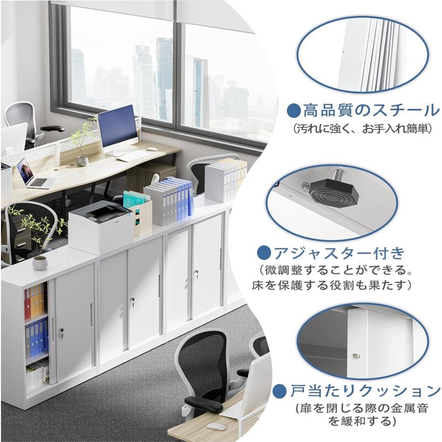 ロッカー スチール書庫 引き戸タイプ 鍵付 予約受付 DEWEL 事務所 キャビネットスチールロッカー 3段 保管庫 組立式 棚板可動 幅900 高1050mm : 愛喜 - 通販 ...