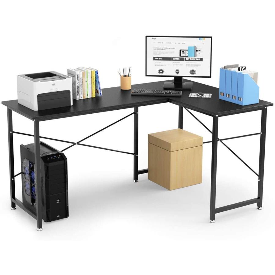 在宅 L字型デスク 幅150cm シンプルデザイン DEWEL パソコンデスク オフィスデスク 左右入替可能 作業机 木製 足元フリー設計 : 愛喜 - 通販 - Yahoo!ショッピング