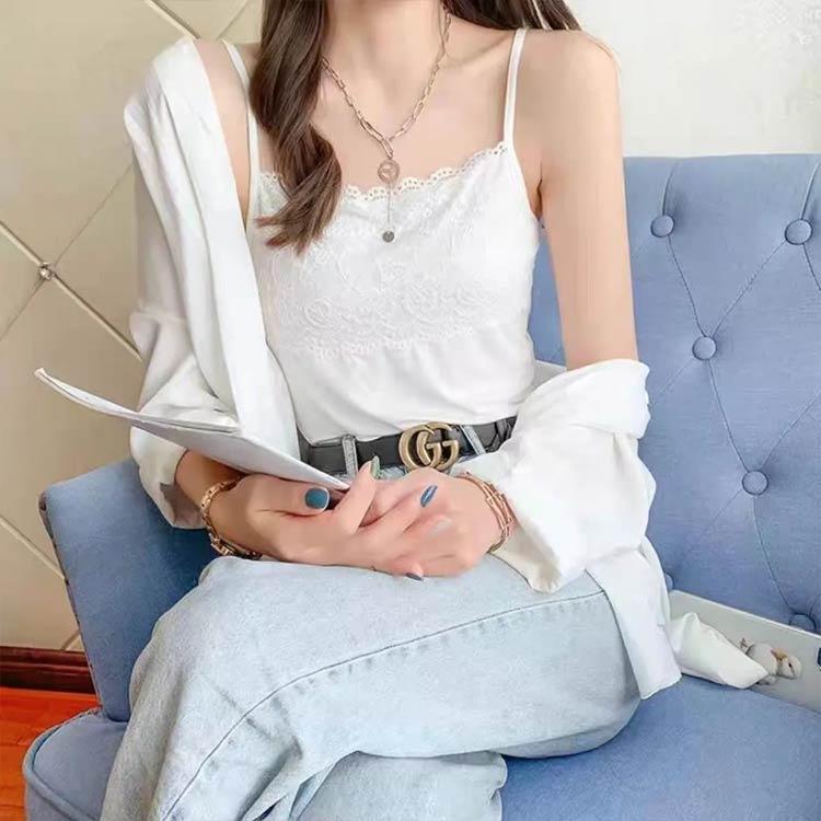 2枚セット かわいい レースキャミソール 透けない レディース スクエアネック フィット 胸元レース 細ストラップ レースキャミ 下着 伸縮 : aimerfleur - 通販 - Yahoo ...