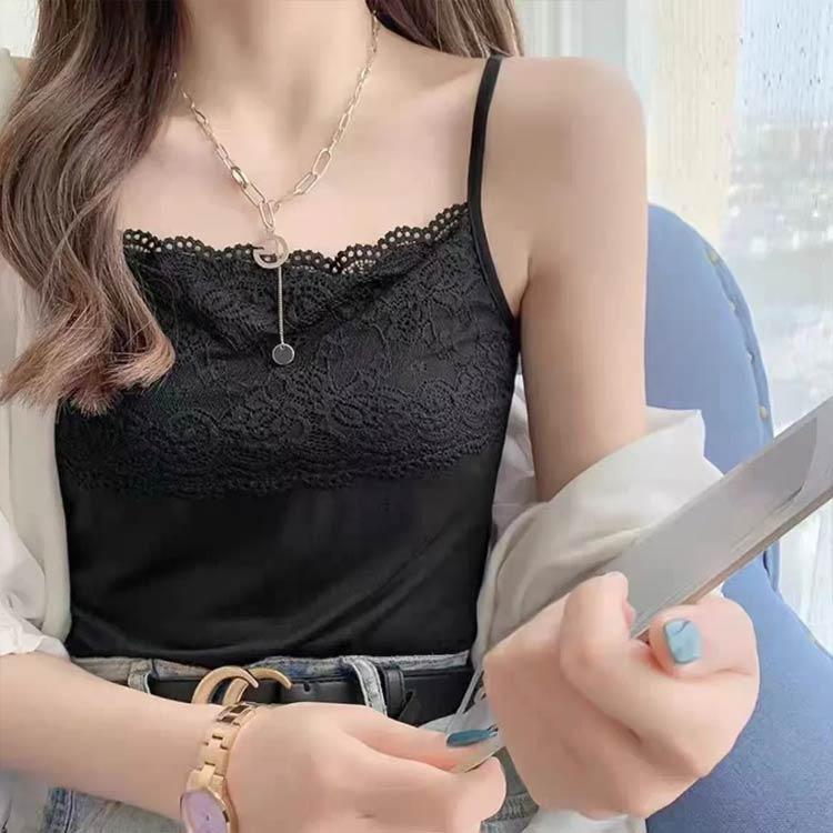 2枚セット かわいい レースキャミソール 透けない レディース スクエアネック フィット 胸元レース 細ストラップ レースキャミ 下着 伸縮 : aimerfleur - 通販 - Yahoo ...