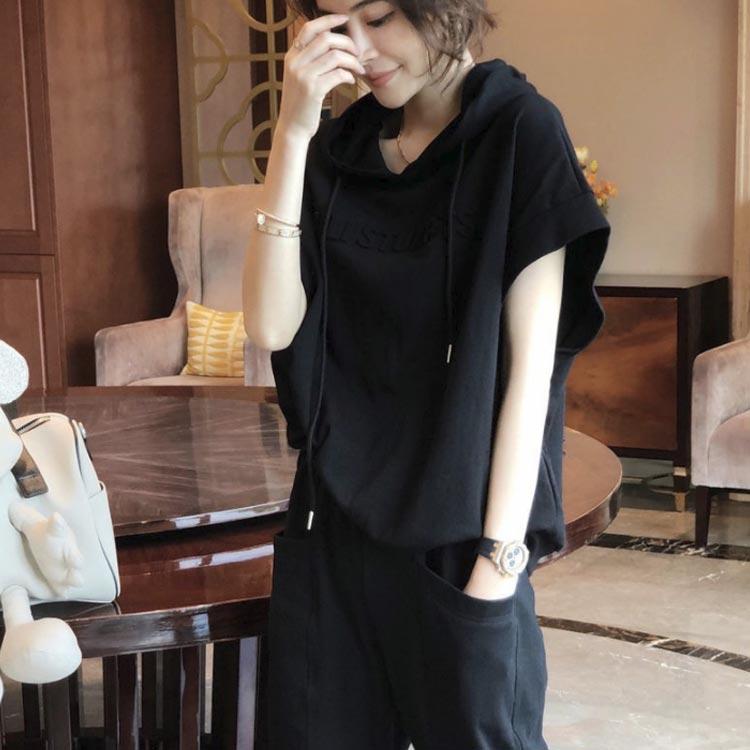 おしゃれ 半袖 スウェット 夏 上下セット 2点 フード付き カジュアルセットアップ ジャージ 大きいサイズ 7分丈パンツ 春秋 無地 ゆったり カジ : aimerfleur - 通販 ...