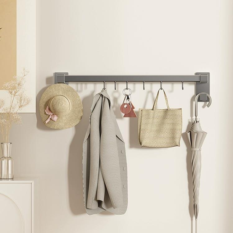 キッチンツールフック 壁掛け式 6個フック付き キッチンツール 調理器具 キッチン収納 シャワーラック タオル掛け 壁掛けフック 強力粘着固定 穴あけ : aimerfleur - 通販 ...