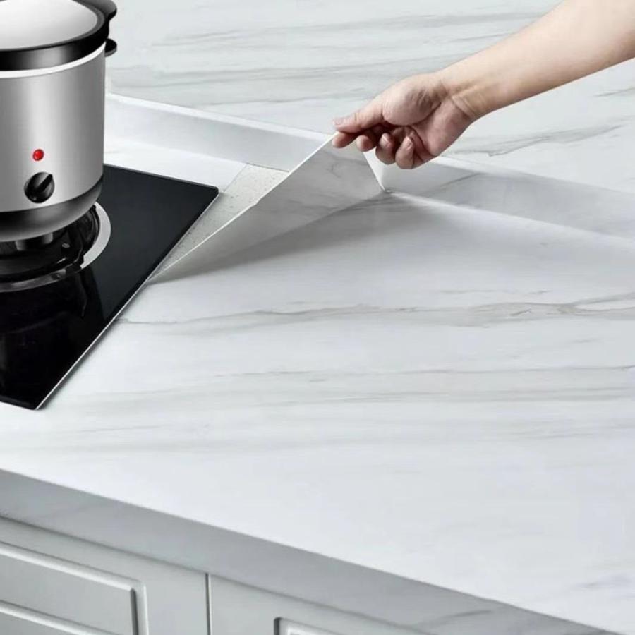 壁紙 のり付き シール 大理石 補修リメイクシート 防水 張り替え キッチン トイレ 5m diy : aimerfleur - 通販 - Yahoo!ショッピング