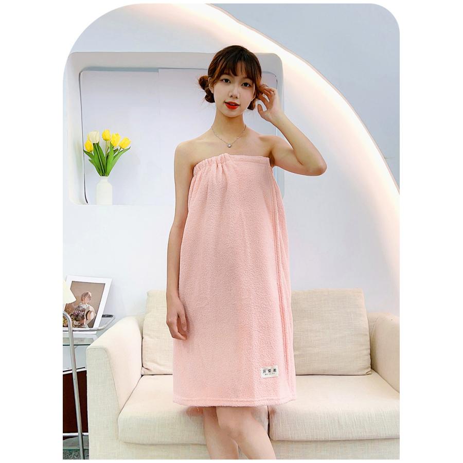 バスローブ ワンピース ラップタオル 大人 レデイーズ 着るタオル 着るバスタオル 大きいサイズ ガウン 巻きタオル 温め 吸水性 可愛い :goodem383200:aimerfleur ...