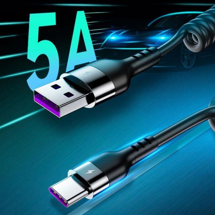 iPhoneカールケーブル 伸縮自由 カールタイプ iPhoneケーブル 5A高速充電 USB充電ケーブル Type-c Android アイフォンデ : aimerfleur - 通販 ...