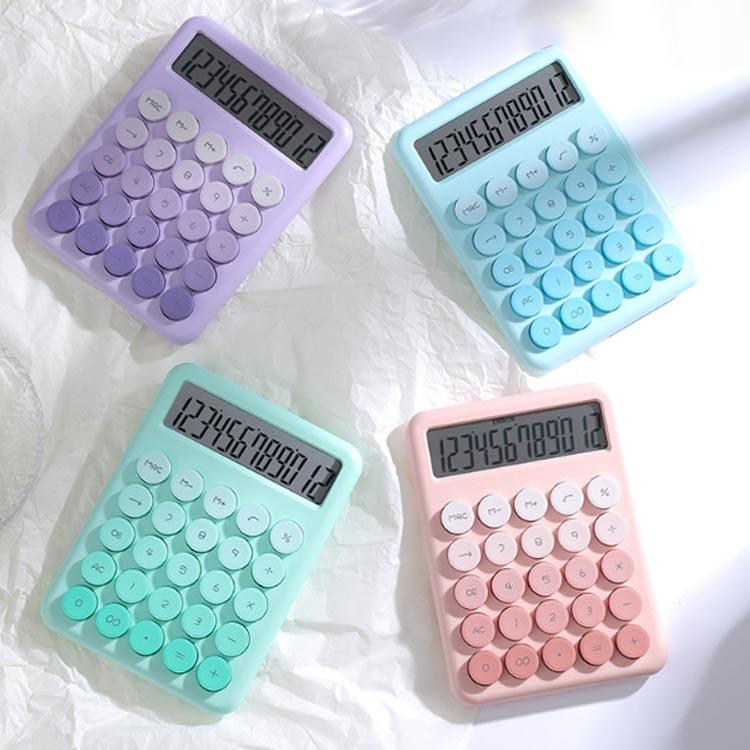 電卓 電卓 電卓 計算機 大きい 12桁 大型液晶ディスプレイ かわいい ラウンドボタン 丸ボタン 持ち運び便利 簿記 日常・基本 オフィス用 事務用 :healt607761 ...