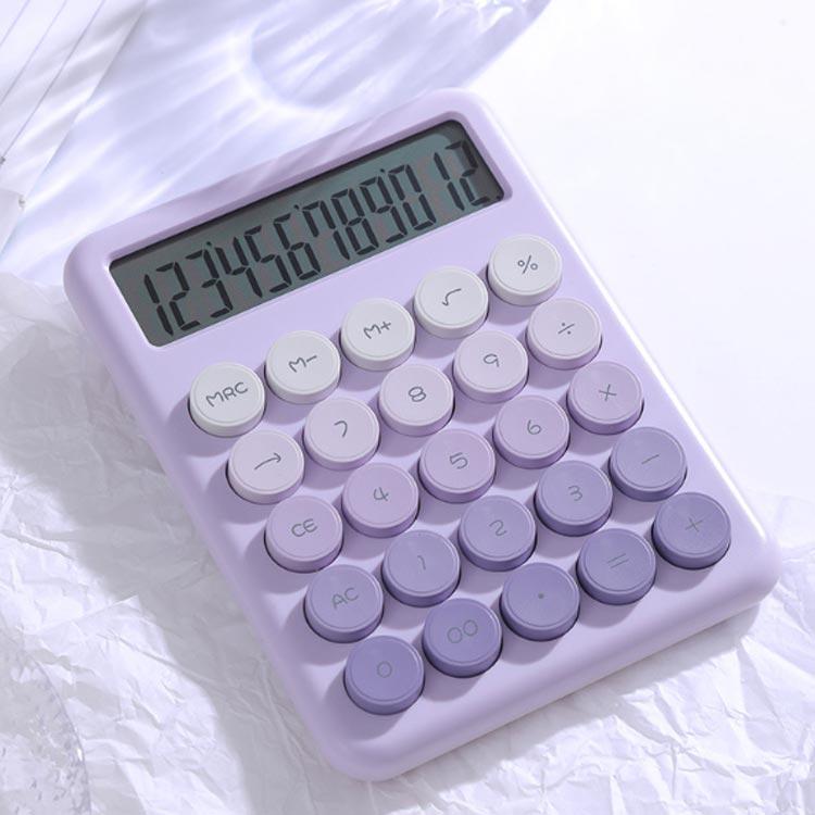電卓 電卓 電卓 計算機 大きい 12桁 大型液晶ディスプレイ かわいい ラウンドボタン 丸ボタン 持ち運び便利 簿記 日常・基本 オフィス用 事務用 :healt607761 ...