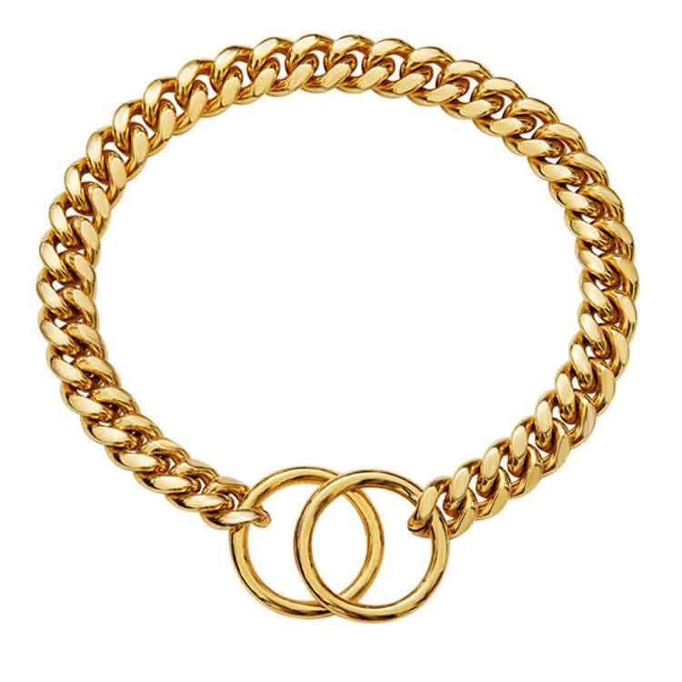 幅10mm ステンレス ワンちゃん用 ゴールドチョーク トレーニングチョーク 首輪 チョーカー 犬 高級感 大きいサイズ 大型犬用 チェーンの首輪 大 : aimerfleur - 通販 ...