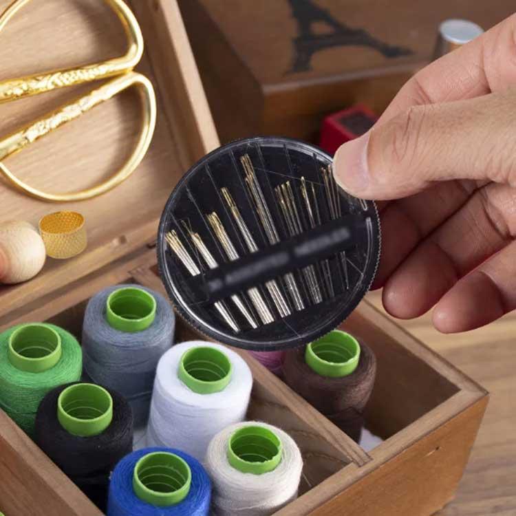 裁縫セット 道具箱 10色糸セット 送料無料 ソーイングボックス ケース 収納 道具 天然 天然木 木製 おしゃれ 大容量 BOX 手作り 手芸 家庭 :uneile376584 ...