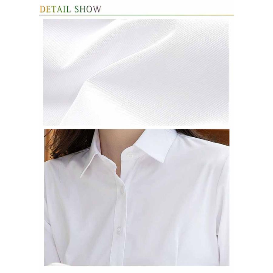 レディース 白シャツ 形態安定 シャツ ブラウス 長袖 半袖 スキッパー ビジネス 事務服 制服 オフィス Yシャツ 体型カバー 通気 前開き 開襟 :yuzu373098 ...