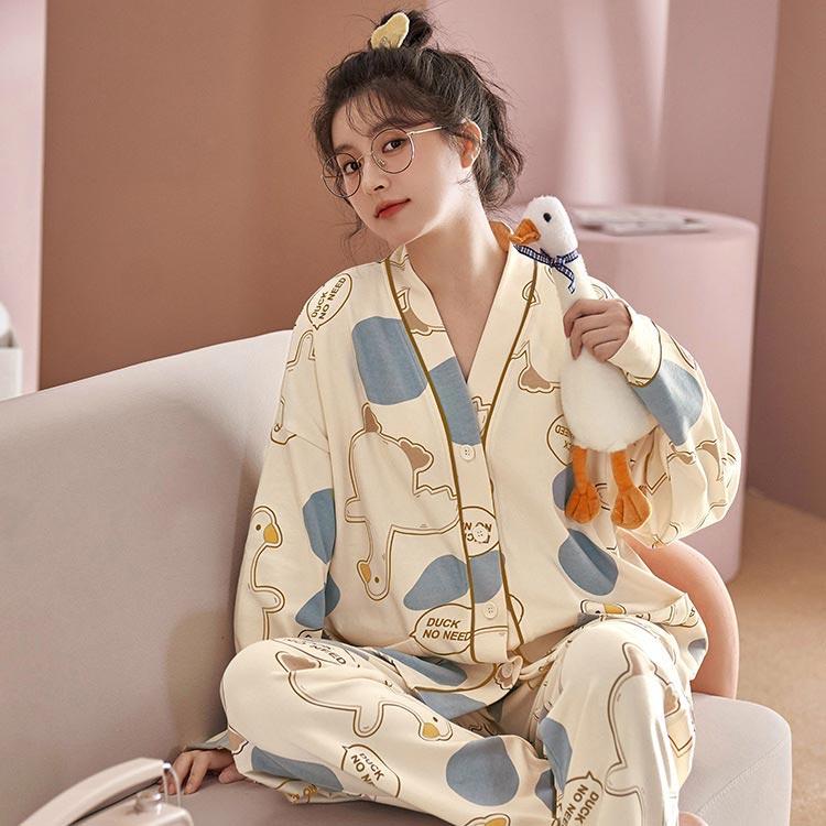 ルームウェア レディース パジャマ 上下セット 長袖 前開き Vネック 長ズボン 和風 春 秋 冬 ナイトウエア 寝間着 セットアップ ゆったり 大き : aimerfleur - 通販 ...