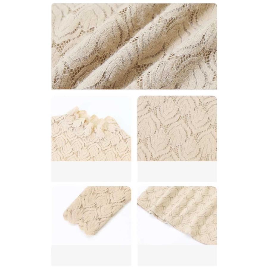 レディース タイト 着痩せ ニット 暖かい カットソー 長袖 透け感 秋 レース トップス ハイネック タートルネック 厚手 セクシー インナーウェア :yuzu516091 ...