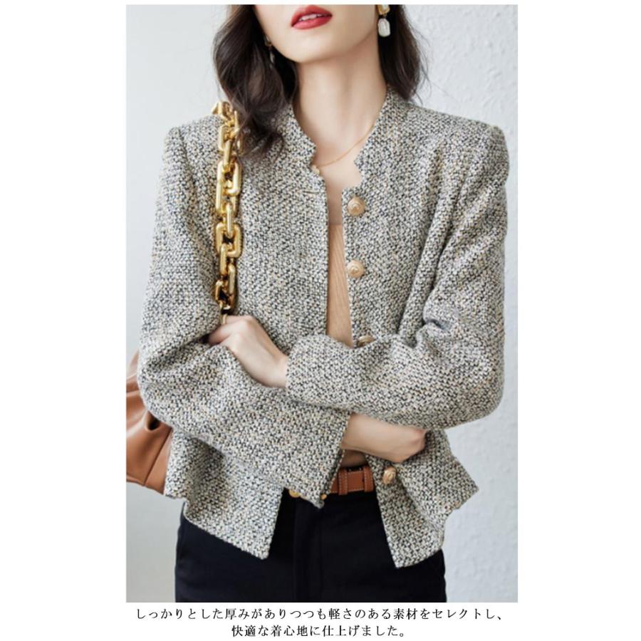 入学式 ママ 入園式 ジャケット レディース 秋 ツイード 長袖 スーツ アウター 春服 卒業式 ジャケット ジャケット 卒園式 母親 ノーカラー 春 : yuzuc594691 ...
