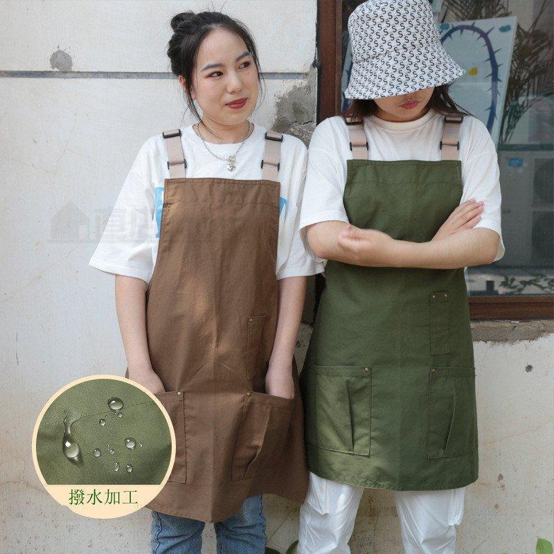 エプロン サロペット サロン カフェ クロス ワーク ブラック 男女兼用 男性用 女性用 前掛け 介護 キッチン用品 ショート丈 幼稚園 料理 ...