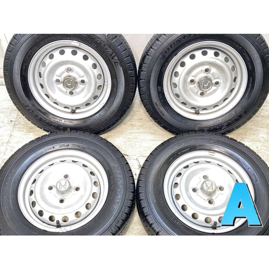 DUNLOP 中古タイヤ サマータイヤ ホイールセット 4本セット 145R12 8PR ホンダ純正 12x3.5 100-4穴 ダンロップ エナセーブ VAN01 : タイヤ・ホイール ...