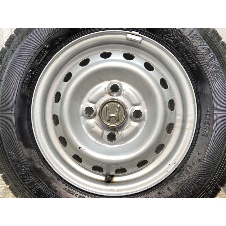DUNLOP 中古タイヤ サマータイヤ ホイールセット 4本セット 145R12 8PR ホンダ純正 12x3.5 100-4穴 ダンロップ エナセーブ VAN01 : タイヤ・ホイール ...