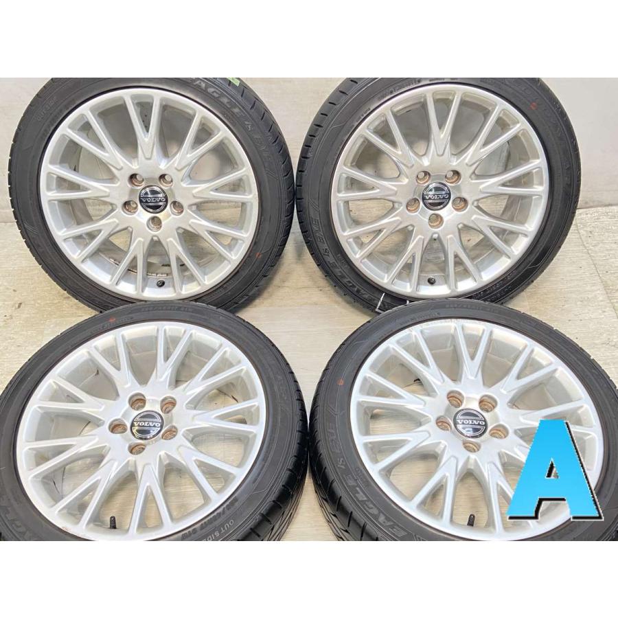 中古タイヤ サマータイヤ ホイールセット 4本セット 225/45R17 ボルボ純正 17x7.5 49 108-5穴 グッドイヤー イーグル ...