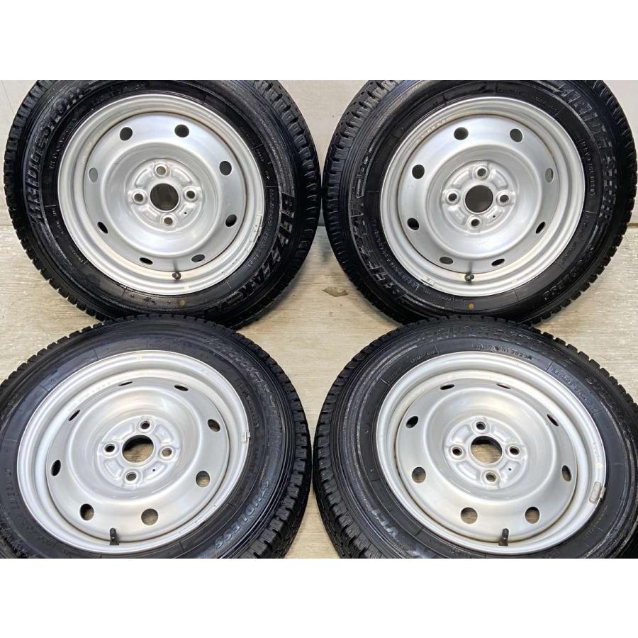 BRIDGESTONE（ブリヂストン） 中古タイヤ スタッドレスタイヤ ホイールセット 4本セット 155/80R14 88/86LT TOPY E45 14x5.0 100-4穴 ブリザック ...