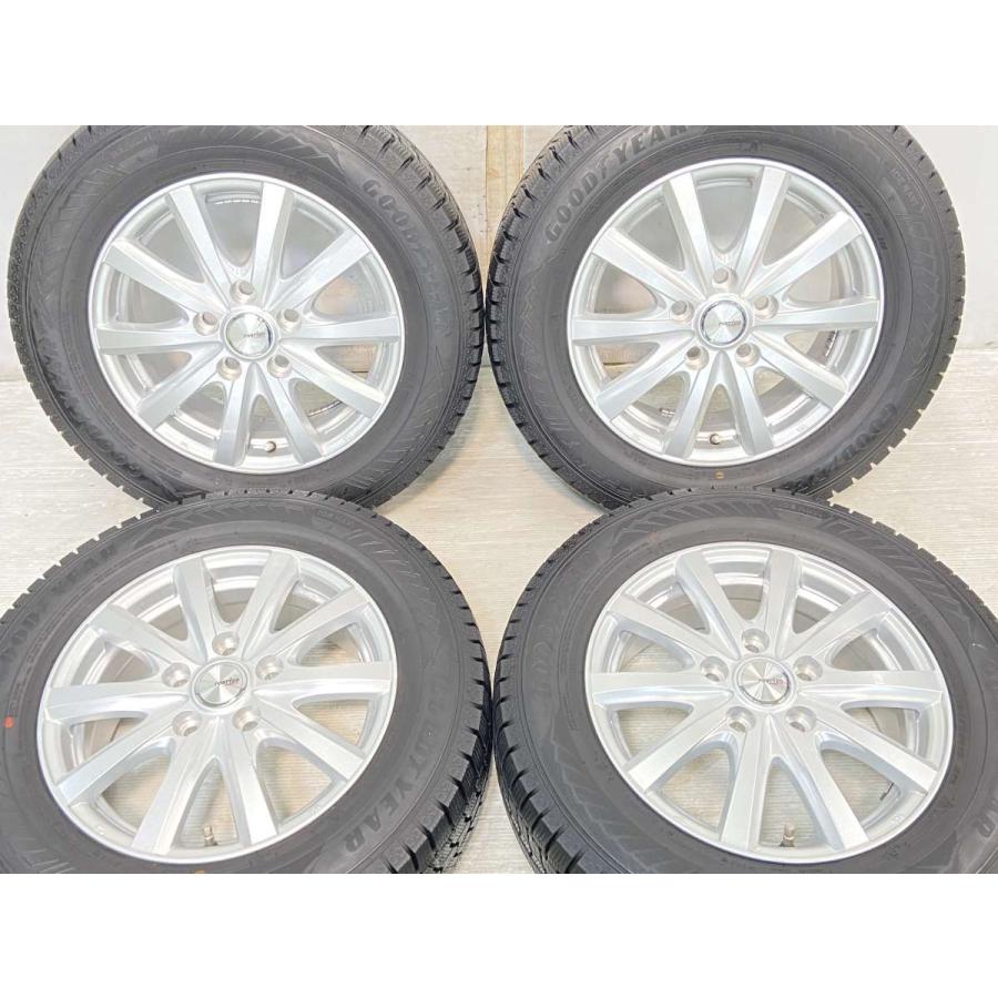 グッドイヤー 中古タイヤ スタッドレスタイヤ ホイールセット 4本セット 195/65R15 WEDS ラブリオン RSO1 15x6.0 52 114.3-5穴 GY アイスナビ8 ...