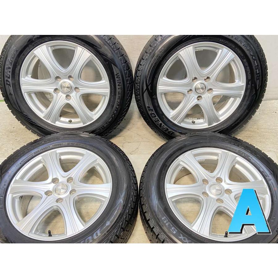 DUNLOP 中古タイヤ スタッドレスタイヤ ホイールセット 4本セット 225/65R17 SIBILLA XS-6 17x7.0 48 114.3-5穴 ウィンターマックス SJ8 ...