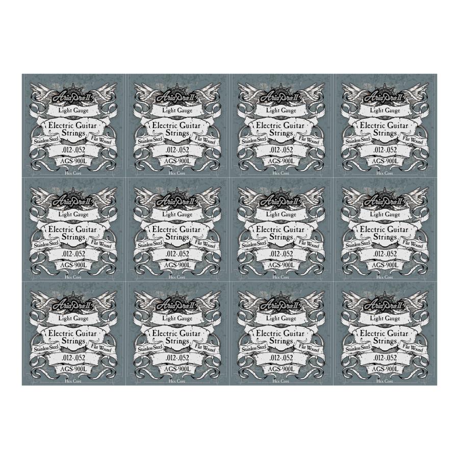 アリア ARIA AGS-900L×12セット ジャズギター弦フラットワウンド/メール便発送・代金引換不可 : ags900l-12 ...