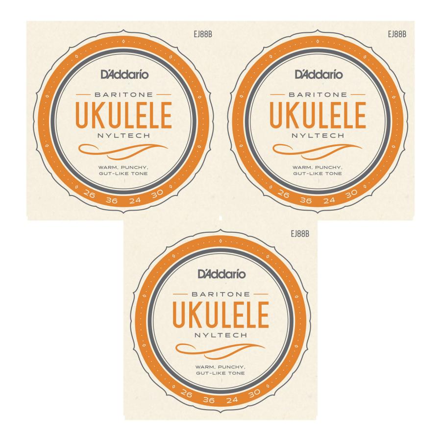 [弦×3セット]D'Addario EJ88B Nyletech バリトンウクレレ弦×3セット/メール便発送・代金引換不可 ダダリオ ...