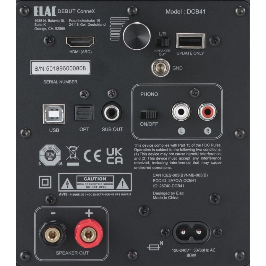ELAC DCB41 WALNUT(ペア) Debut ConneX USB/HDMI/TOS/Bluetooth/PHONO接続対応 ...