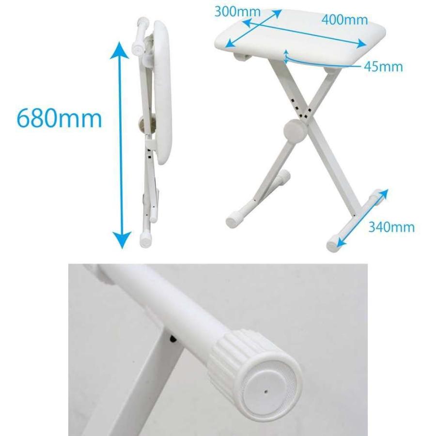 KIKUTANI KB-60 WHT(ホワイト) 4段階高さ調整 折り畳みイス キーボードベンチ ピアノ椅子 キクタニ : さくら山楽器 - 通販 - Yahoo!ショッピング