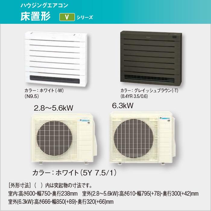 ダイキン [メーカー直送]ダイキン S565AVV-T グレイッシュブラウン[床置形Vシリーズ] ハウジングおもに18畳用(室外電源/単相200V) : エアコンのマツ Y!ショッピング店 ...