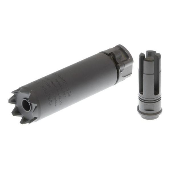 SureFire型 SOCOM556 Mini Monsterサプレッサー 5.3in 14mm逆ネジフラッシュハイダー付 (BK ...