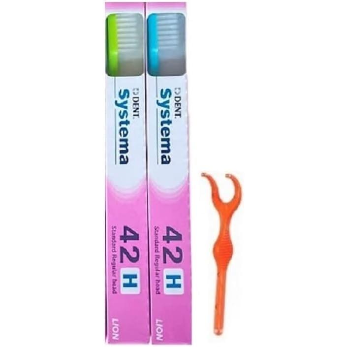ライオン DENT.EX Systema 42H(パステルカラー) 歯科専用歯ブラシ 2本【カラー指定なし】+ お試し品 ウルトラフロス S 1本 : systema42h102 : 通販 ...