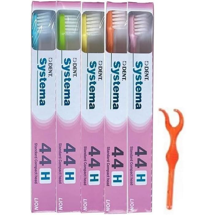 ライオン DENT.EX Systema 44H(パステルカラー) 歯科専用歯ブラシ 5本 【カラー指定なし】+ お試し品 ウルトラフロス S 1本 : systema44h105 : 通販 ...