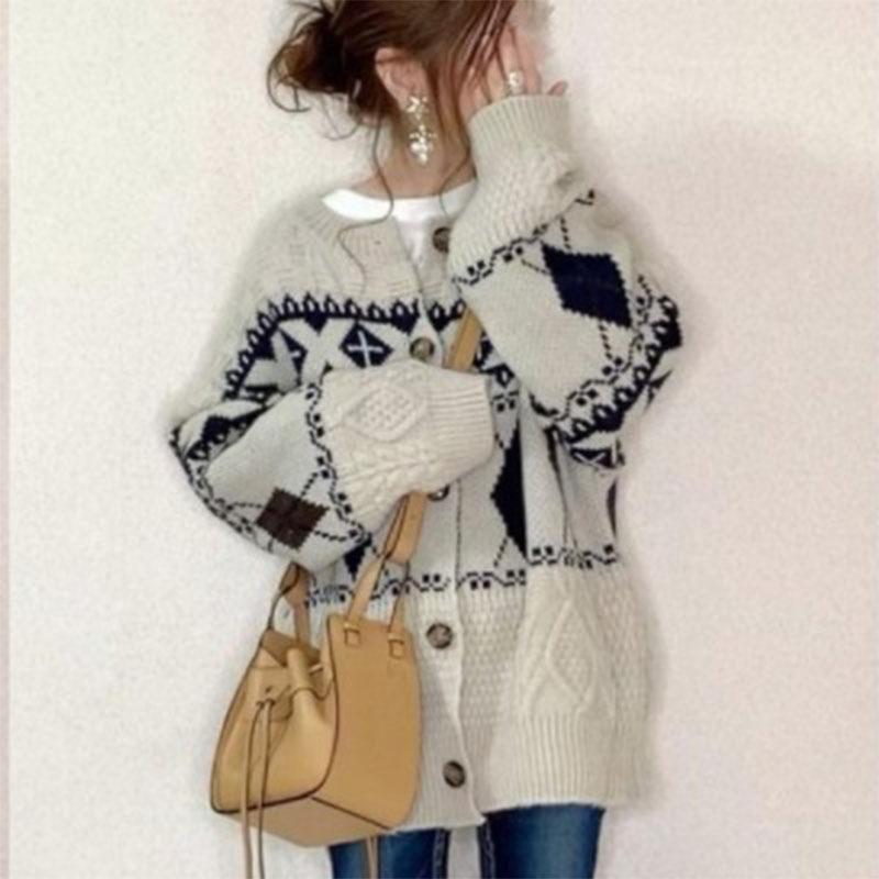 ニットセーター レディース 秋冬 長袖 トップスノルディック柄 セーター カットソー ニットウェア コーデ暖かい おしゃれ 大人 着痩せ 上品 ...