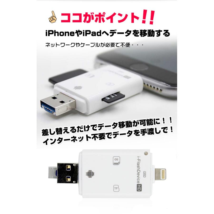 電子版マニュアル有り【i-Flash Device HD】写真や動画、音楽などを直接転送！最新IOS対応/Android/メモリーカード ...