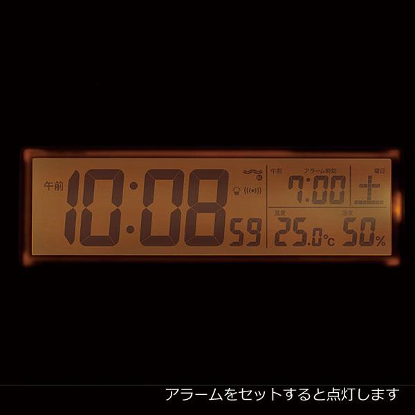 SEIKO セイコー/デジタル電波目覚まし時計 夜でも見える 電子音アラーム 温湿度表示 カレンダー ライト付 大画面液晶/黒 SQ324K ...