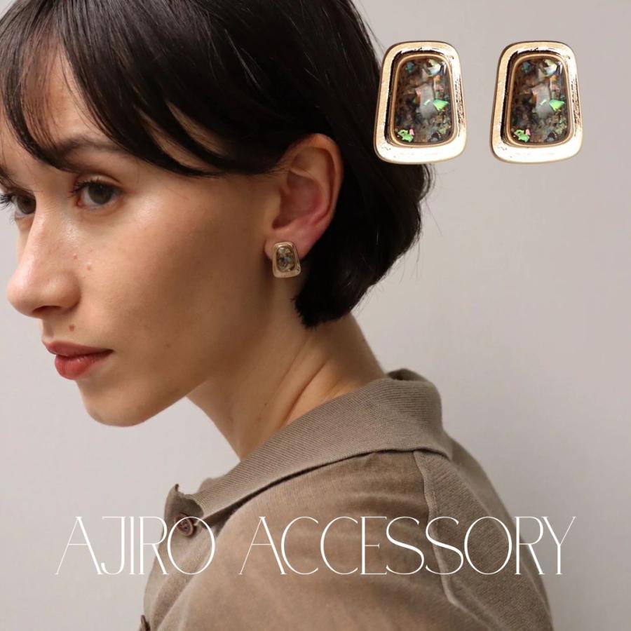 AJIRO ACCESSORY ピアス イヤリング レディース プチプラアクセサリー 大ぶり ゴールド アンティーク調 クラシカル シェル ...