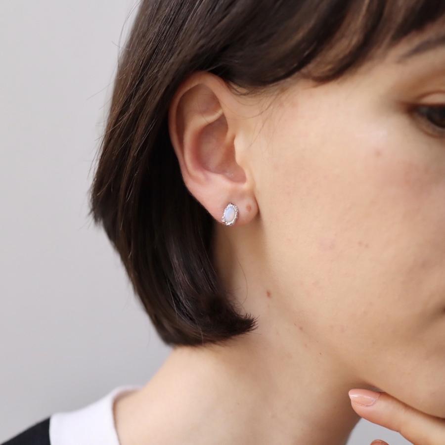 ピアス レディース ミニピアス 小ぶりシルバー925 シルバー おしゃれ 女性 オーバル オパール ストーン 石 ajiro accessory P083 : as0471 : AJIRO ...