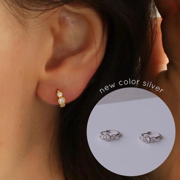 AJIRO ACCESSORY ピアス レディース フープ ジルコニア キャッチレス 小ぶり ストーン シルバー925 人気 ajiro accessory P272 : AJIRO ...