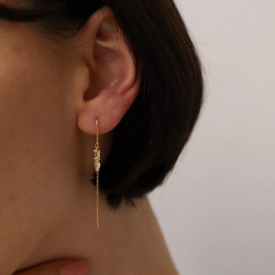 AJIRO ACCESSORY ピアス レディース アメリカンピアス チェーン シルバー925 シルバー ゴールド おしゃれ キラキラ オケージョン ajiro accessory P273 ...