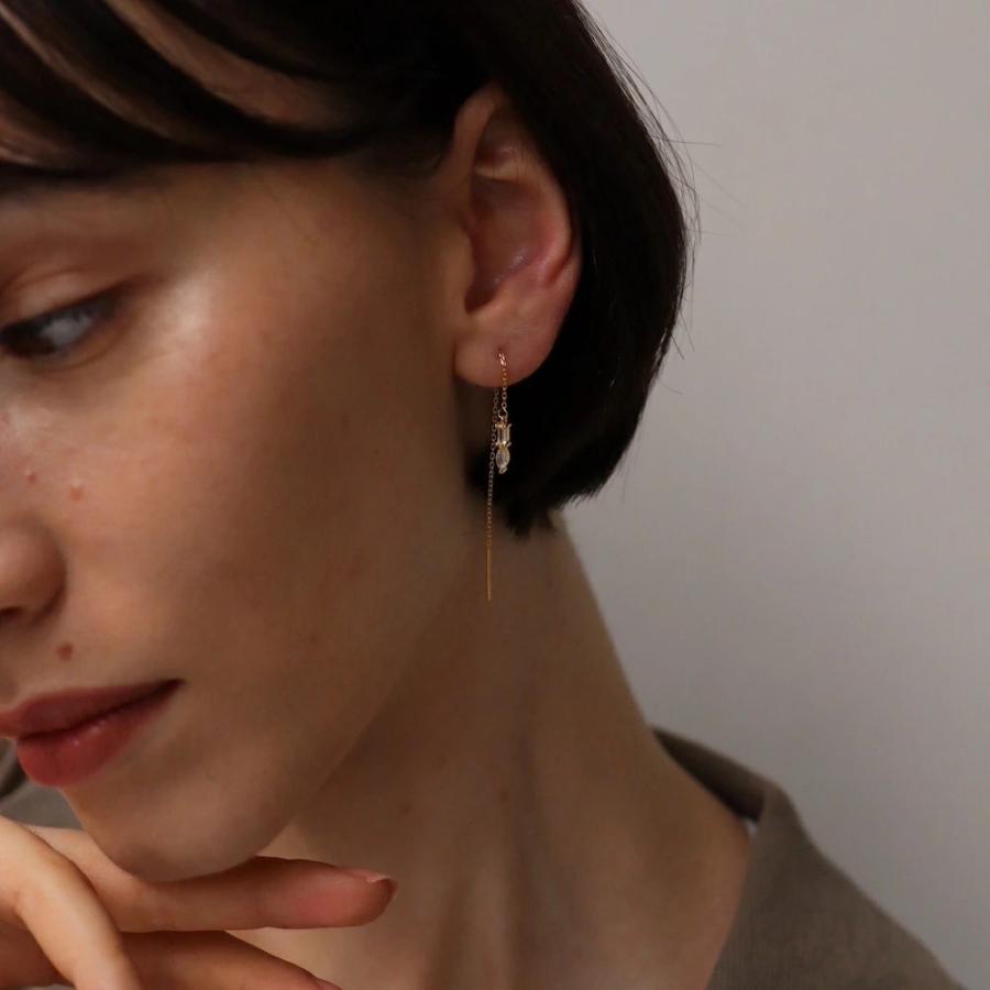 AJIRO ACCESSORY ピアス レディース アメリカンピアス チェーン シルバー925 シルバー ゴールド おしゃれ キラキラ オケージョン ajiro accessory P273 ...